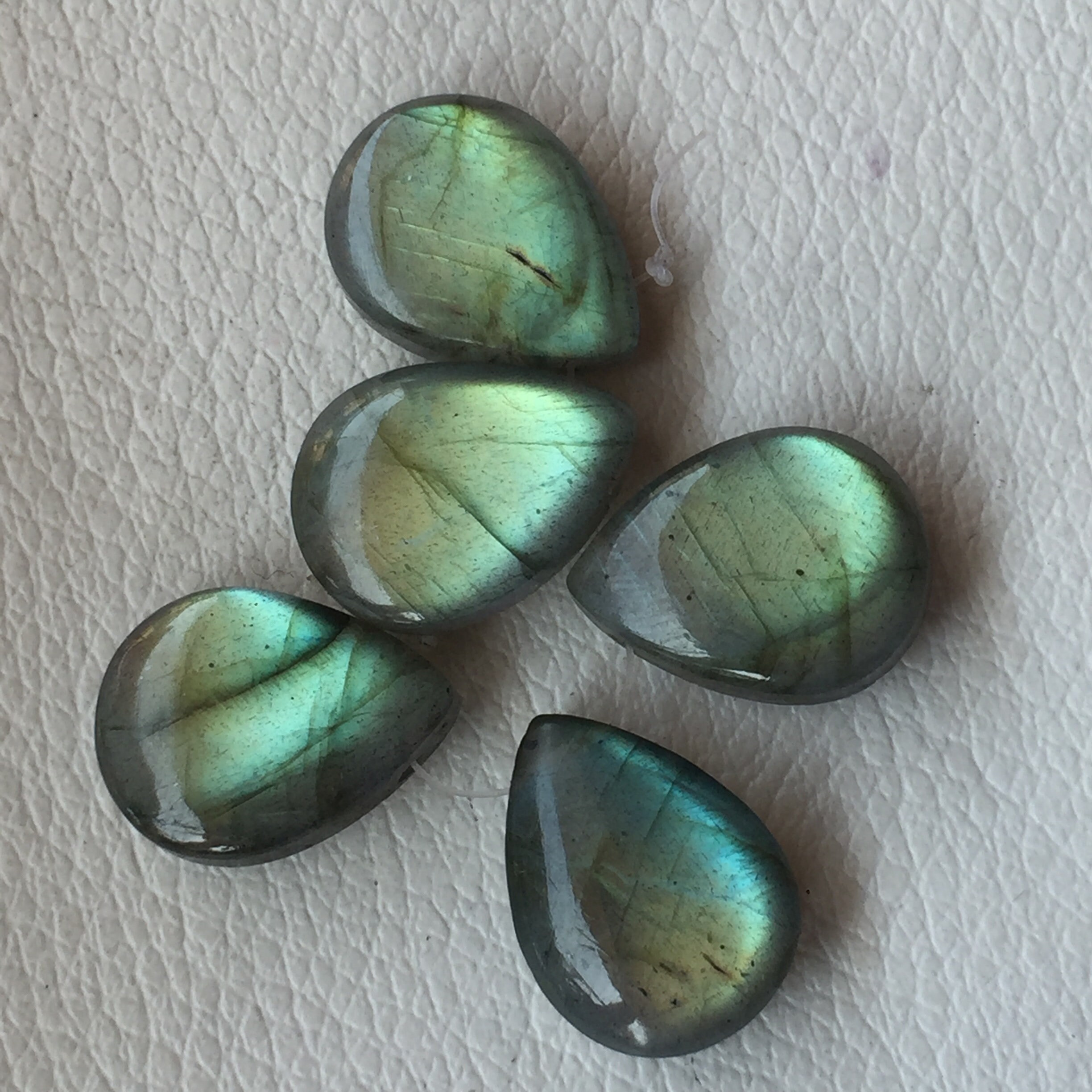 Awesome Green Flashy Labradorite but side Cabochon Drilled | Etsy