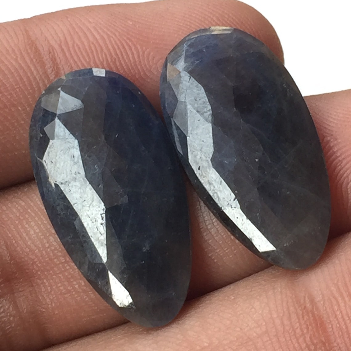 27x14x4 MM Schwarzer Saphir Edelstein Natur 1 Paar Ovale Form | Etsy