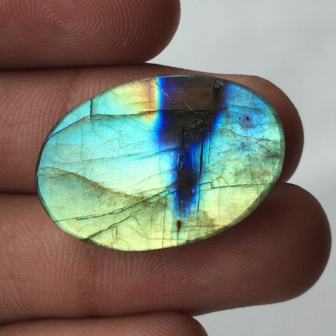 Amazing Yellow Flashy Labradorite Cabochon Gemstone | Etsy