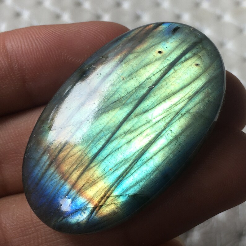 Malty Green Flashy Labradorite Cabochon Gemstone Natural | Etsy