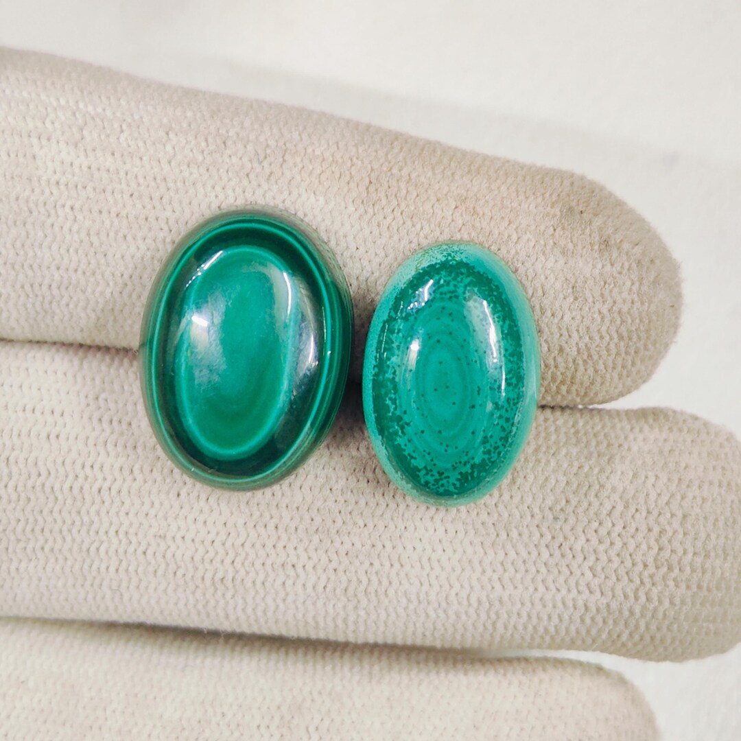 Very Pretty Malachite Oval Shape Cabochon Size-18x12x7 MM 20x14x7 MM 2 ...