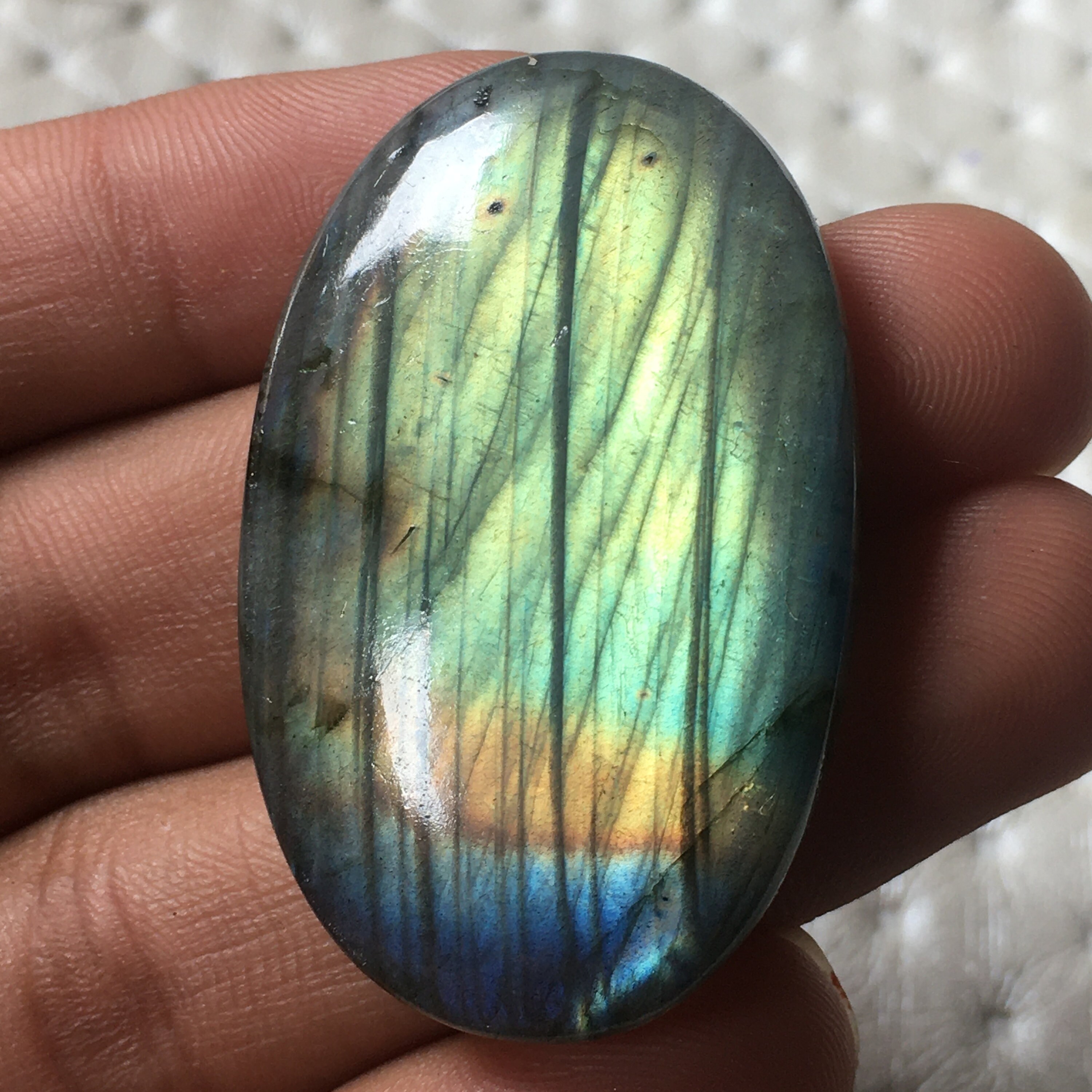 Malty Green Flashy Labradorite Cabochon Gemstone Natural | Etsy