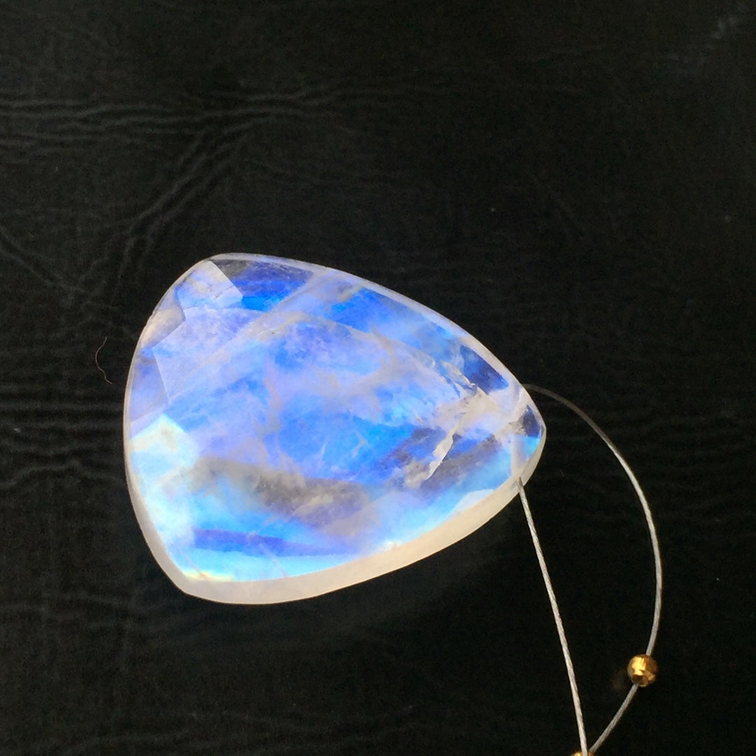 Rare Moonstone Full Flashy Briolette Moonstone Gemstone Size 20x20x7 MM ...