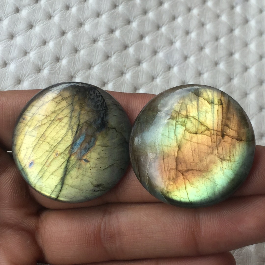 Rarest Yellow Flashy Labradorite Cabochon Gemstone Natural Labradorite ...