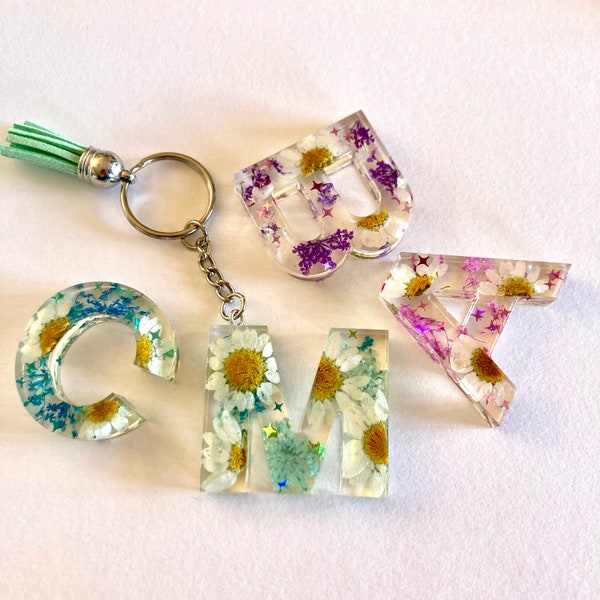 Resin Letter Keychain - Etsy