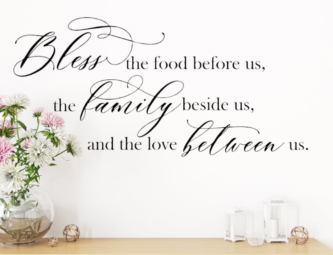 Bless the Food Wall Decal Sticker Kitchen Dining Room Religious ...