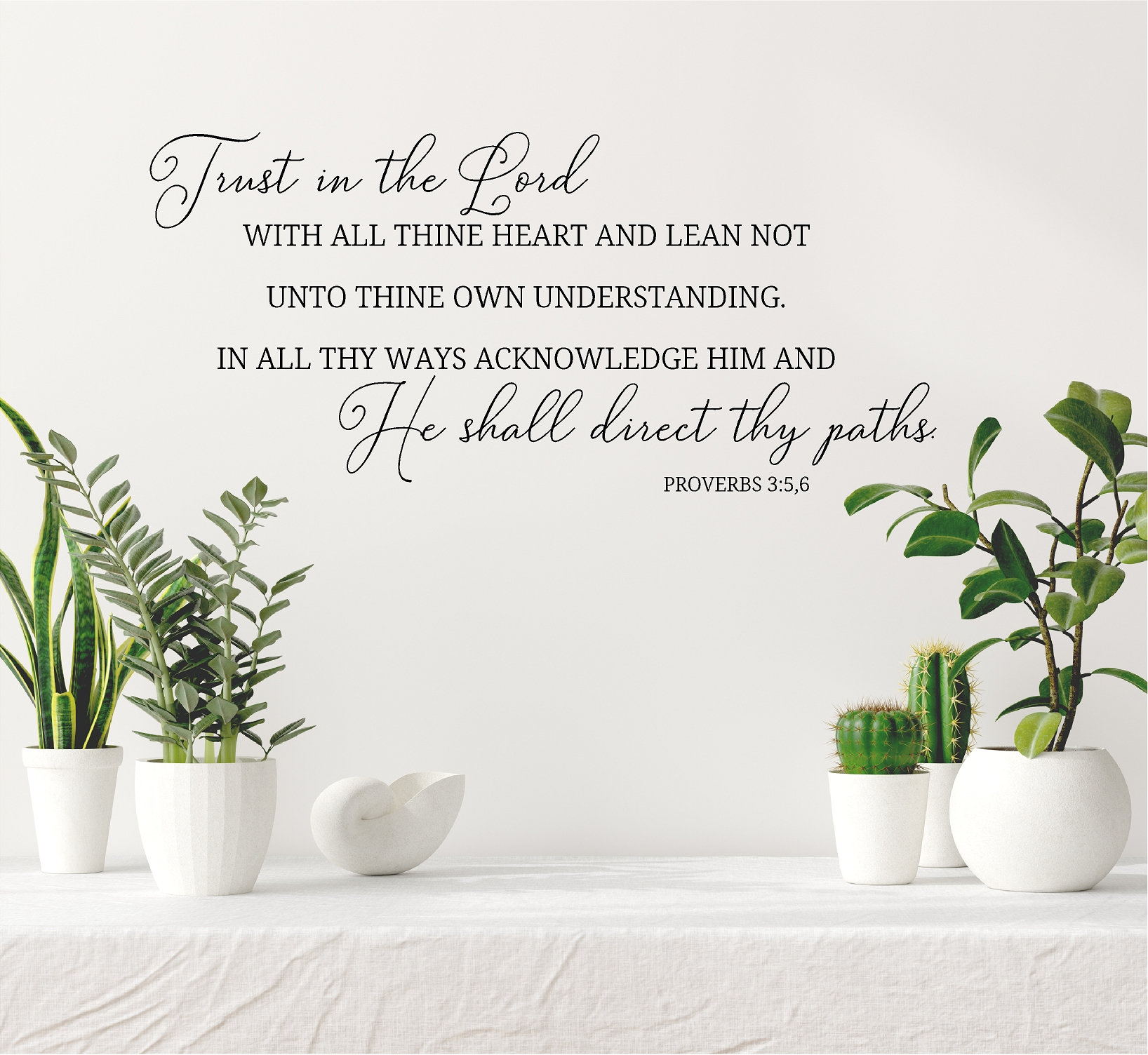 Scripture Proverbs 3:5,6 Wall Decal Sticker Religious Christian Bible ...