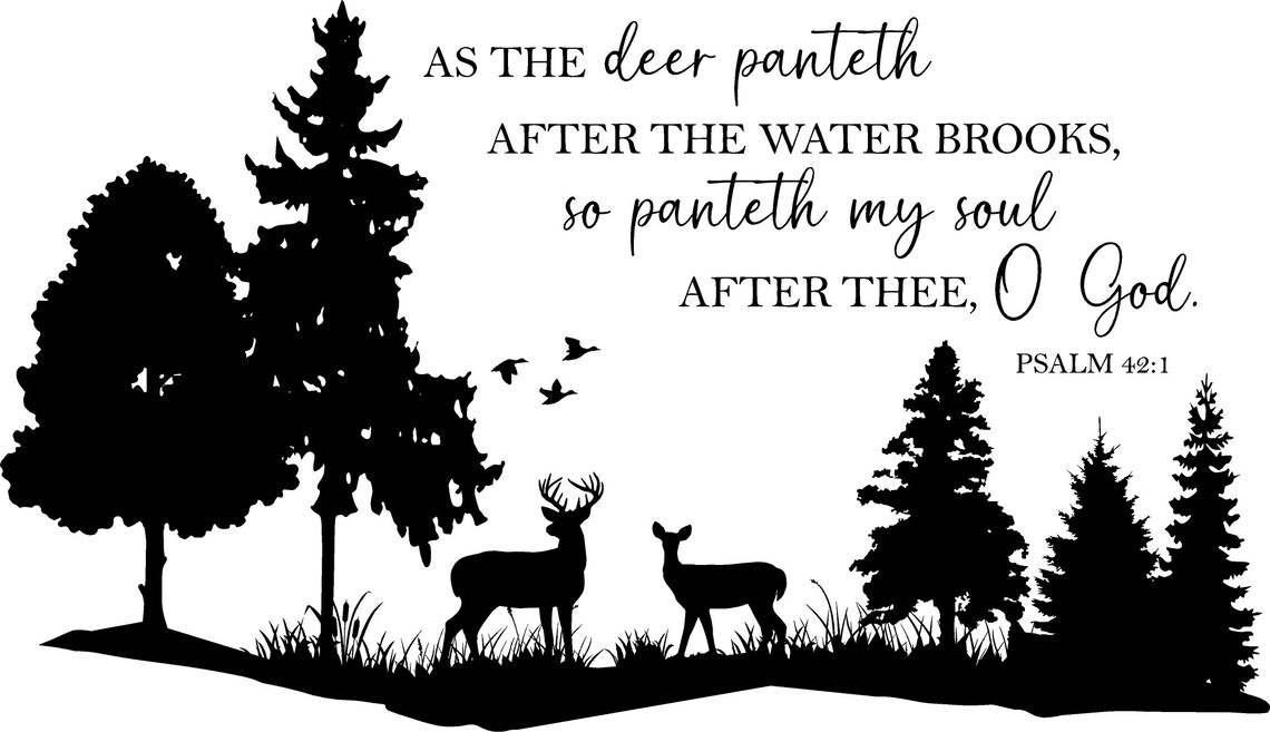 Scripture Psalm 42:1 Wall Decal Sticker Religious Christian Bible Verse ...