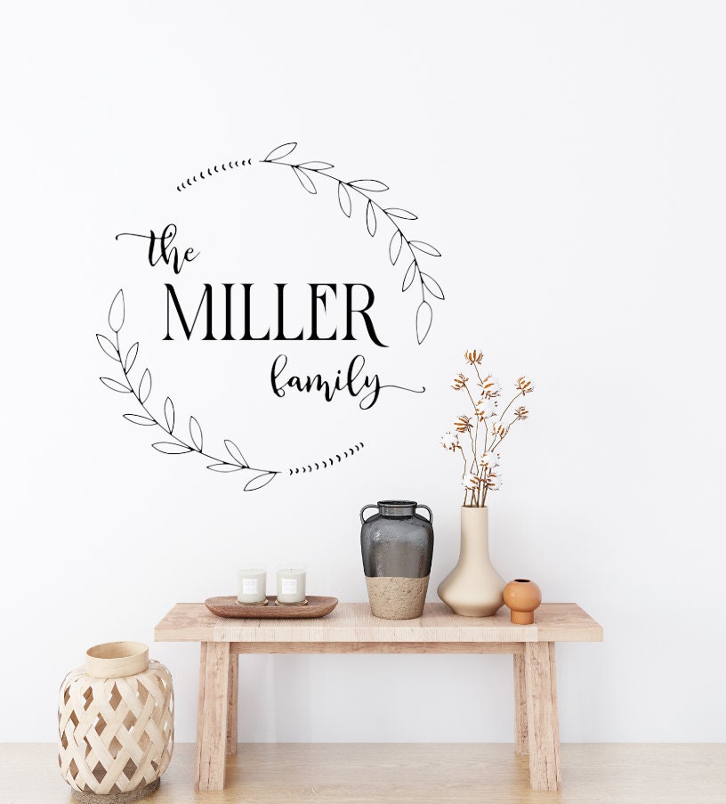 Personalized Family/last Name Wall Decal Sticker - Etsy
