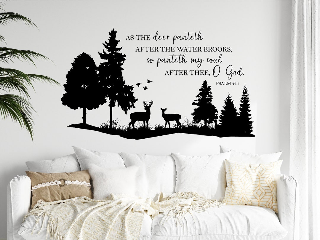 Scripture Psalm 42:1 Wall Decal Sticker Religious Christian Bible Verse ...