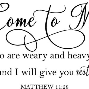 Scripture Matthew 11:28 Wall Decal Sticker Religious Christian Bible ...