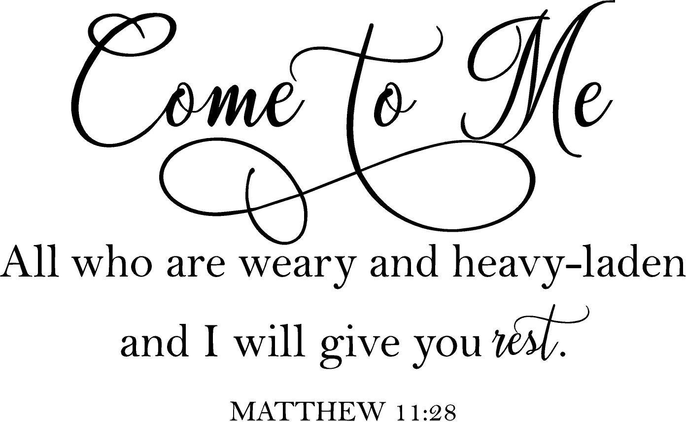 Scripture Matthew 11:28 Wall Decal Sticker Religious Christian Bible ...