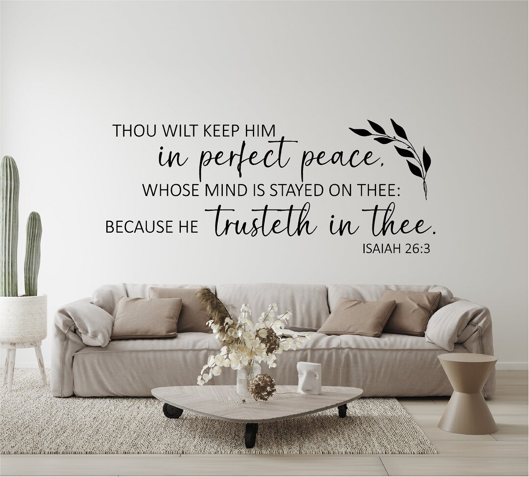 Scripture Isaiah 26:3 Wall Decal Sticker Religious Christian Bible ...