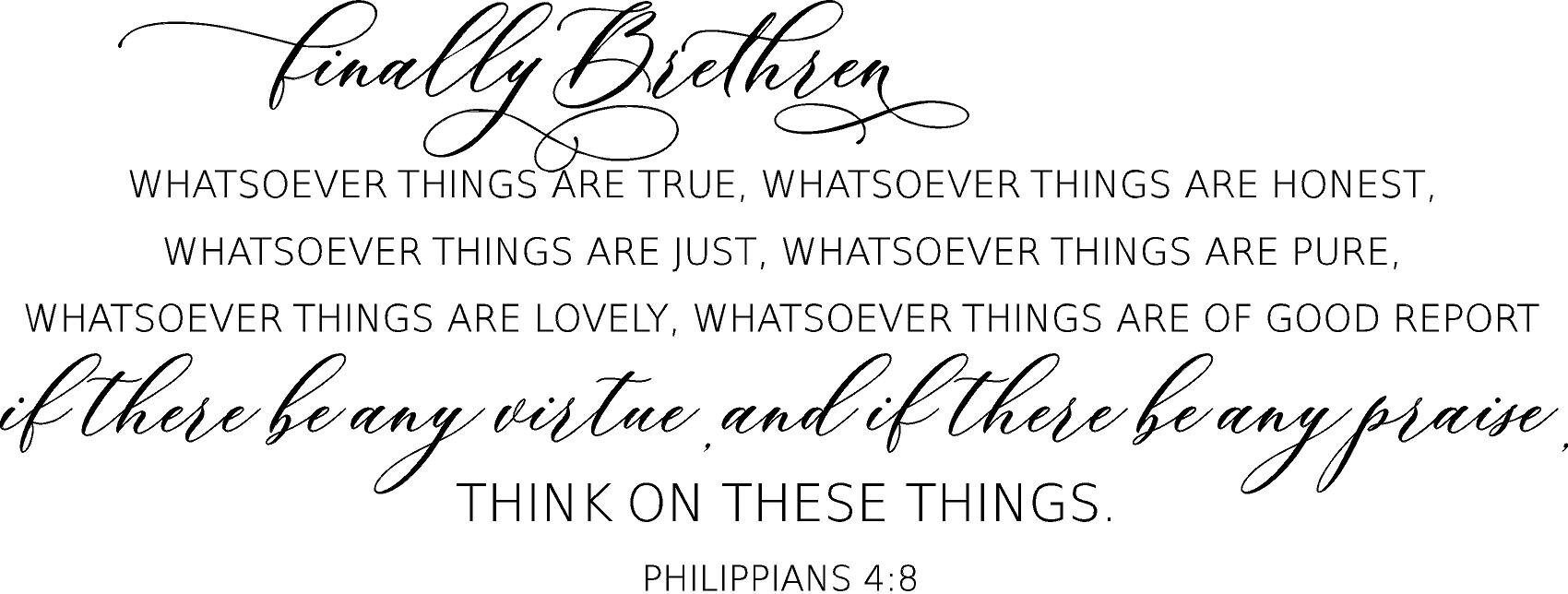 Scripture Philippians 4:8 Wall Decal Sticker Bible Verse Religious ...