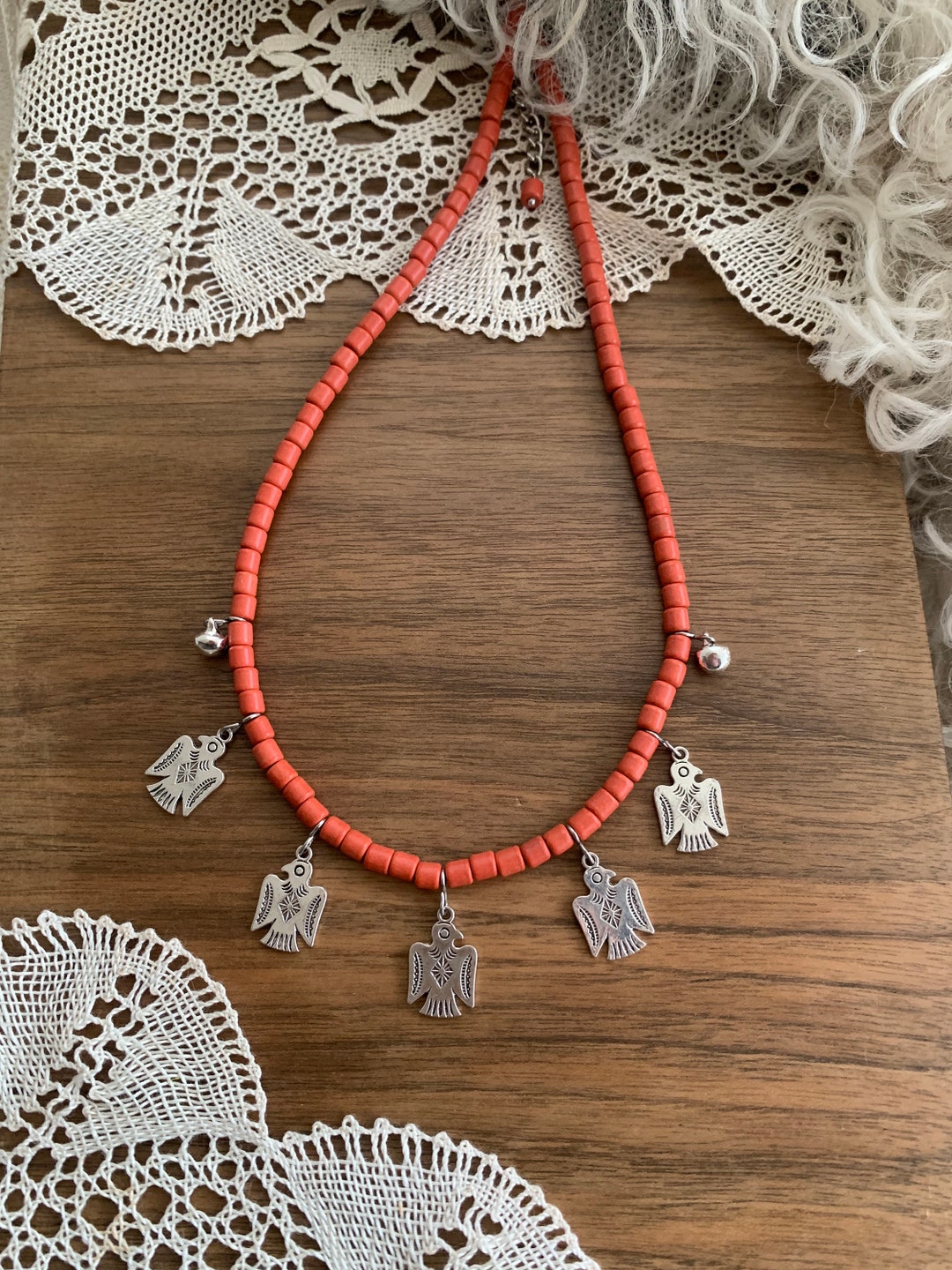 Falcon Birds Ceramic Necklace Terracot Ceramic Beaded Necklace ...