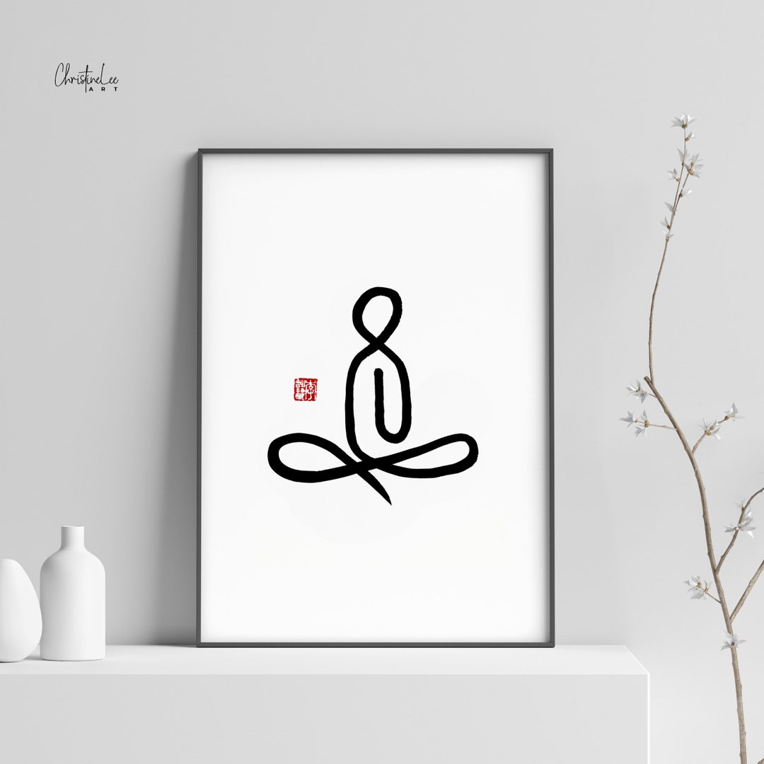 Meditation Symbol | A3 Size Original Wall Art | Spiritual Wall Art ...