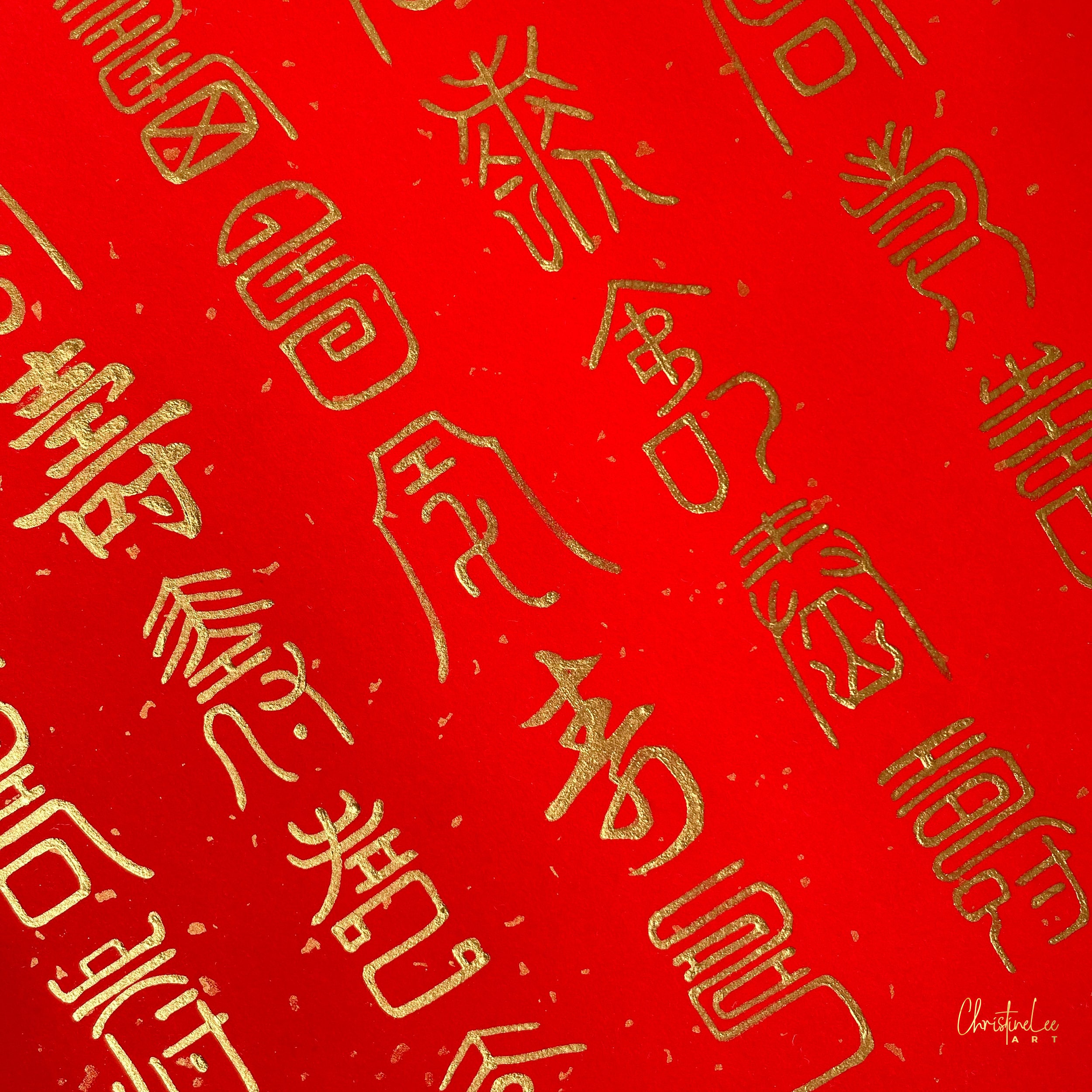 Hundred Longevity Calligraphy 百壽圖 Wall Art Original Painting Longevity ...