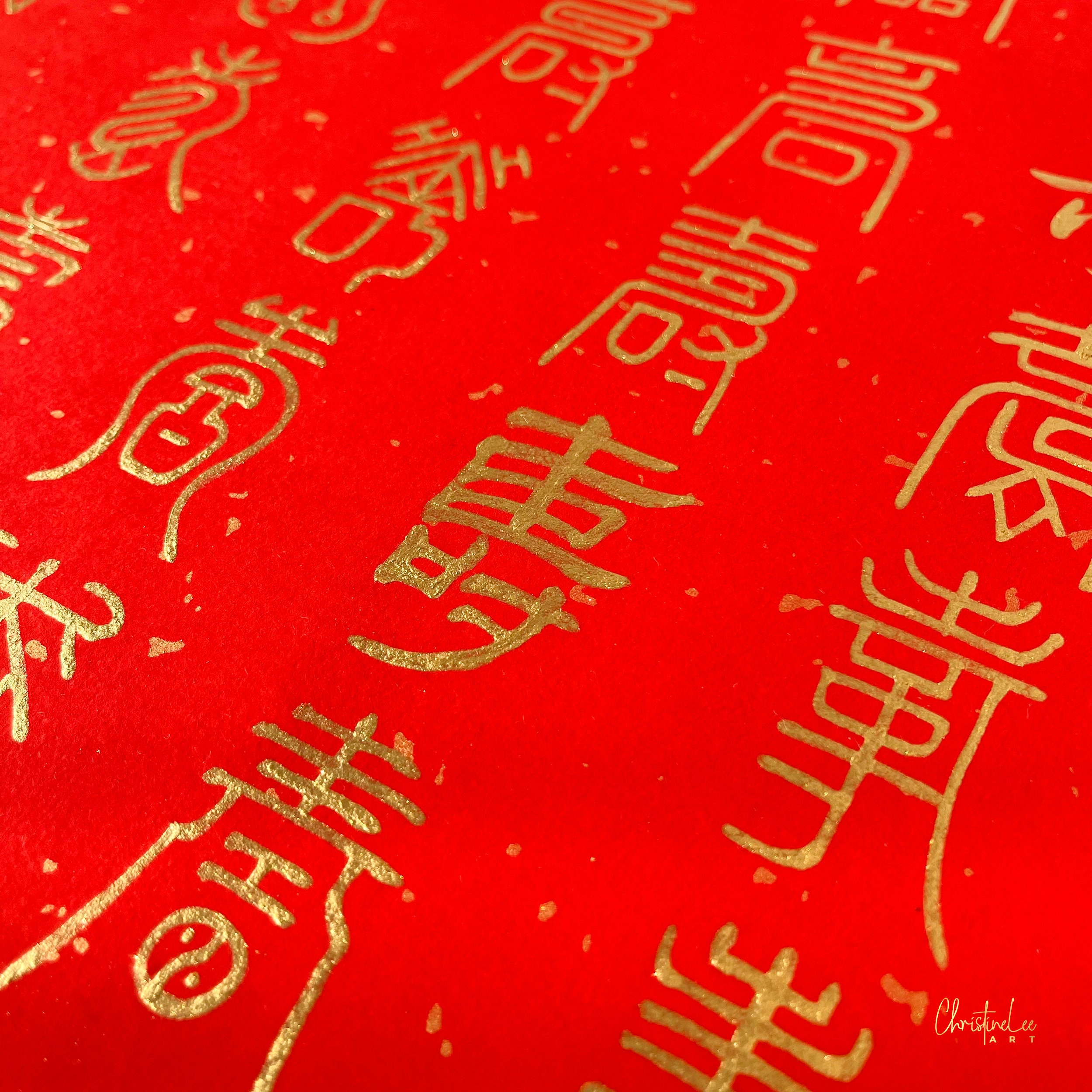 Hundred Longevity Calligraphy 百壽圖 Wall Art Original Painting Longevity ...