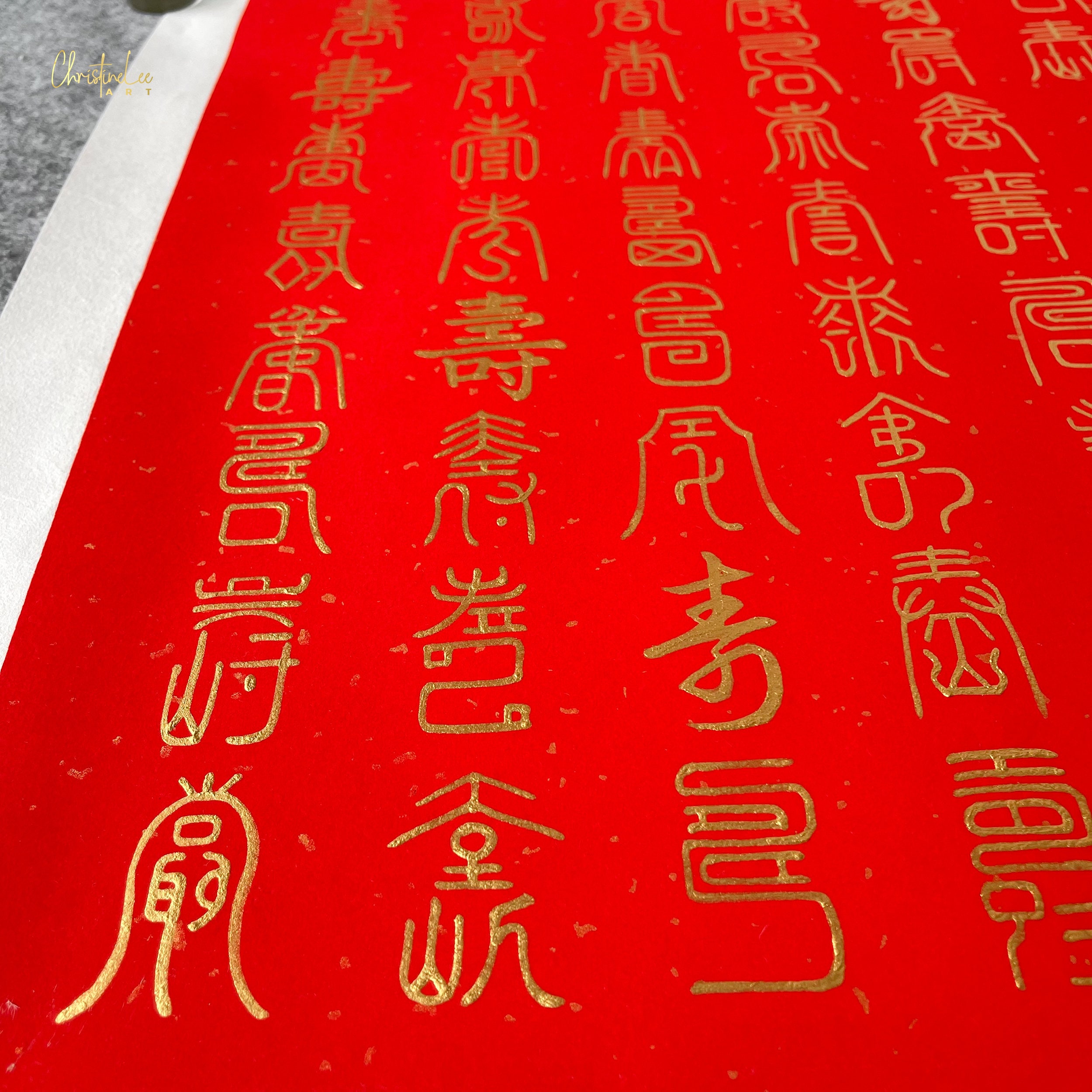 Hundred Longevity Calligraphy 百壽圖 Wall Art Original Painting Longevity ...