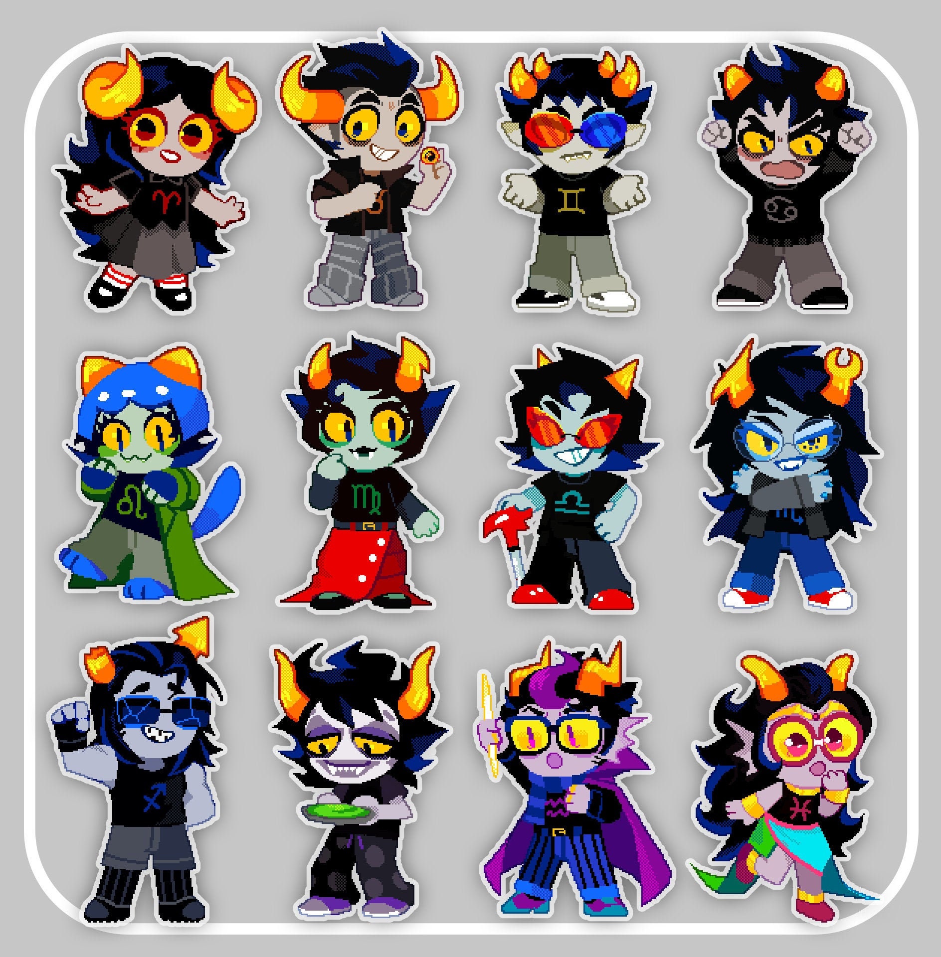 Homestuck Pixel Art Templates