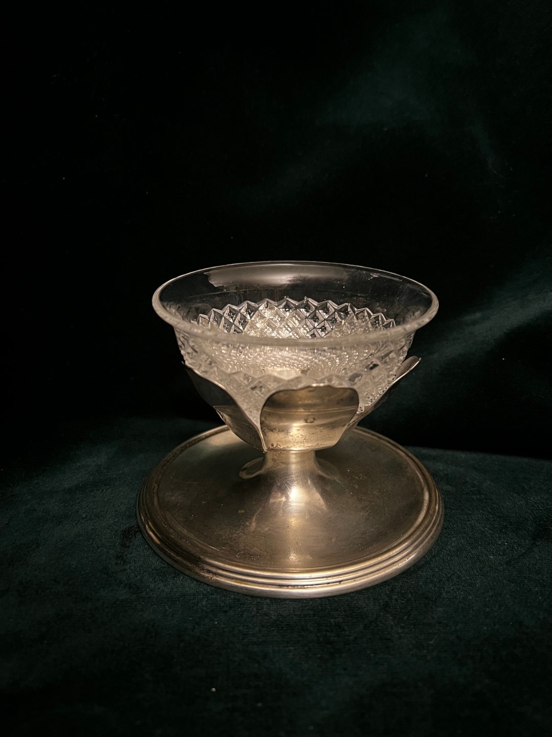 Vintage Silver Plated and Glass Compote Set of 3 - Etsy