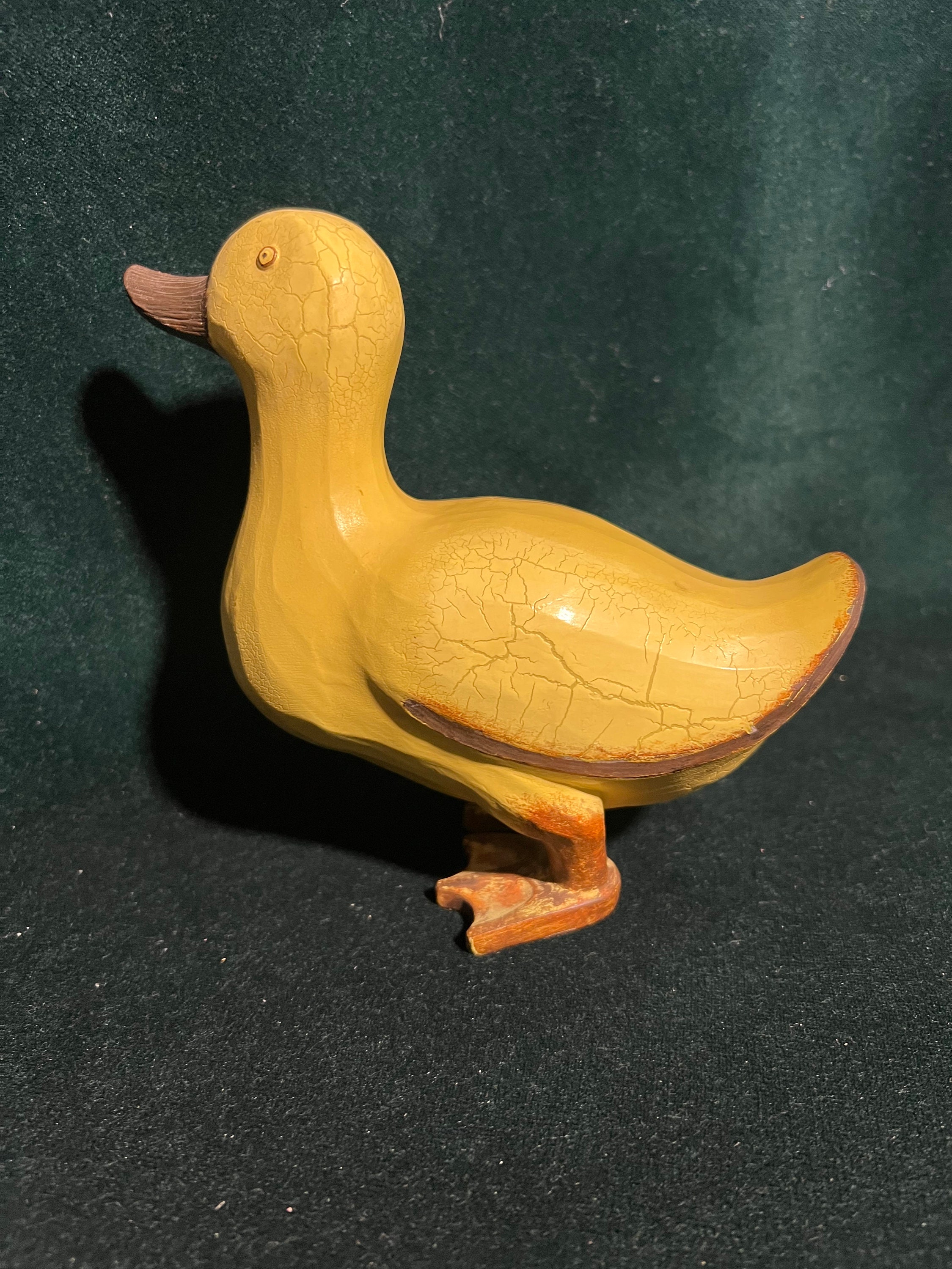 Vintage Wooden Duck Figurine - Etsy
