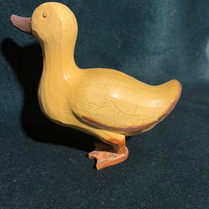 Vintage Wooden Duck Figurine - Etsy