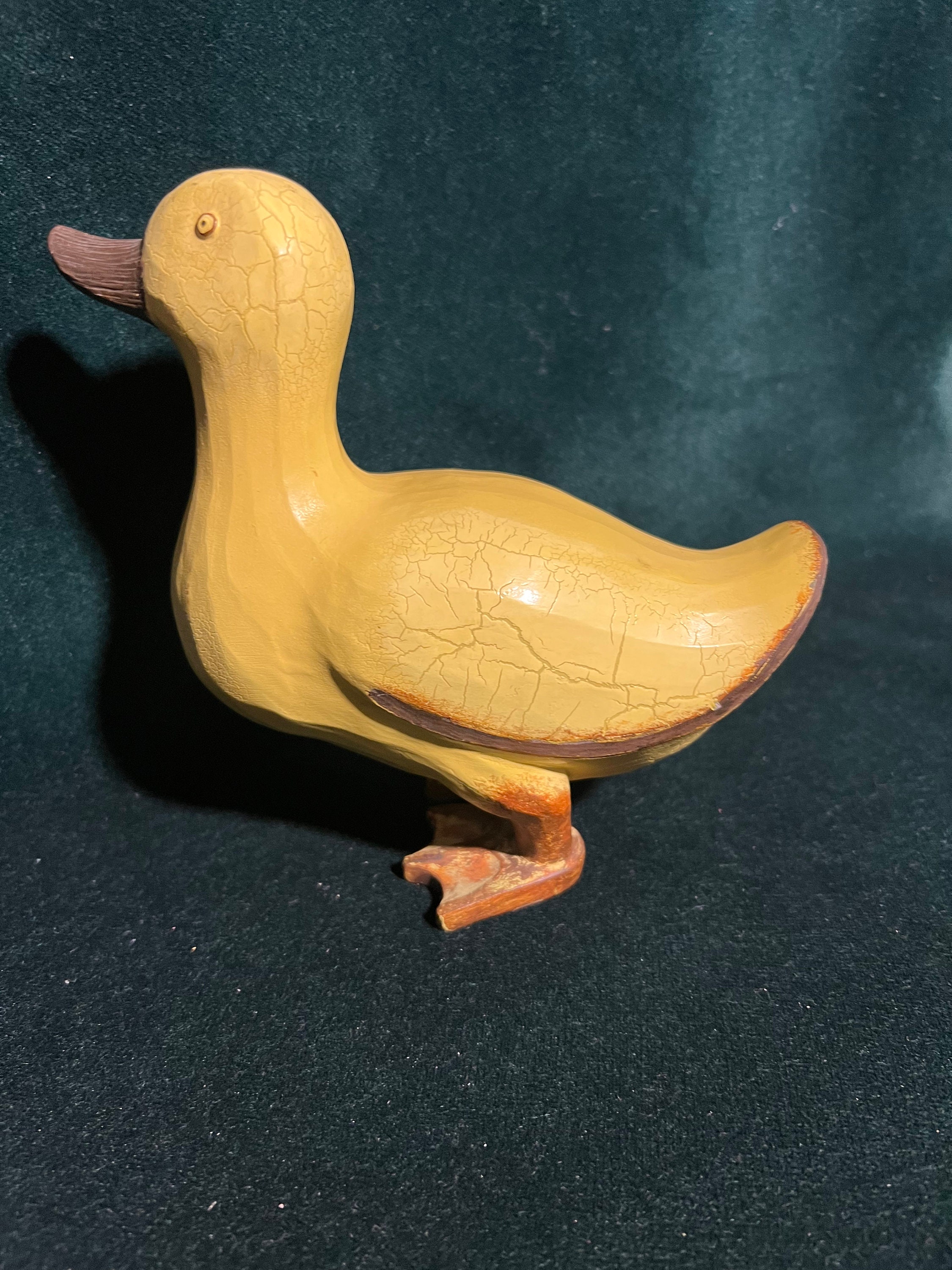 Vintage Wooden Duck Figurine - Etsy