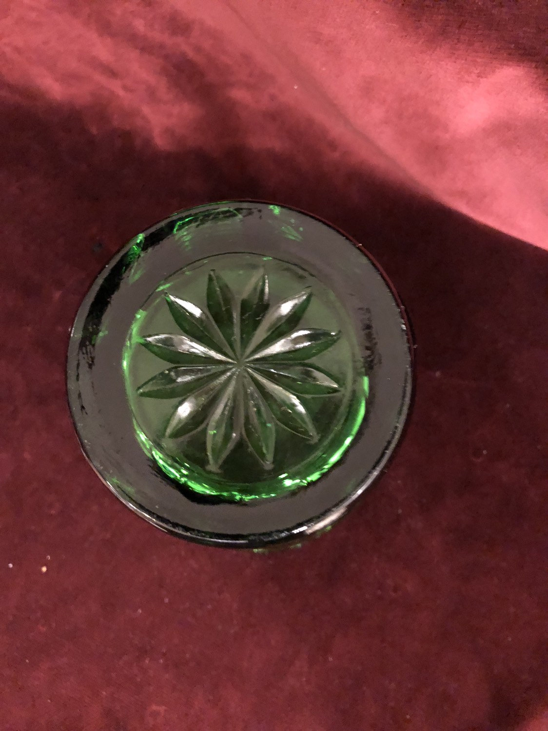 Vintage Green Cut Glass Flower Vase - Etsy