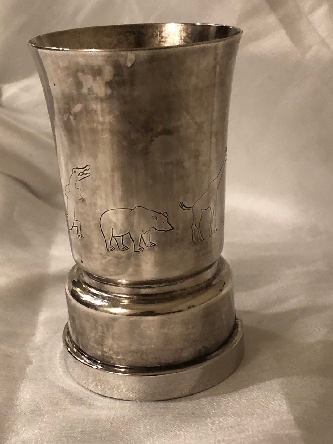 Vintage Napier Silverplate Animal Etched Musical Baby Cup - Etsy