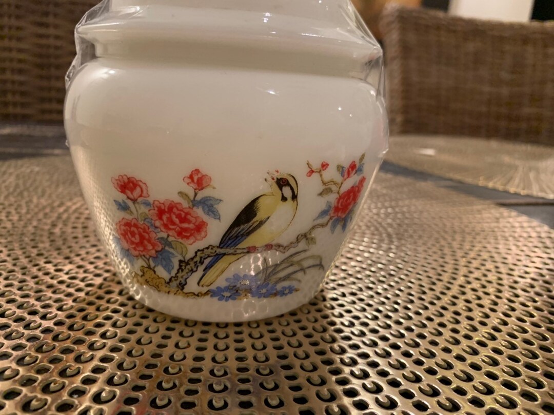 Avon Ginger Jar With Goldfinch and Peonies - Etsy