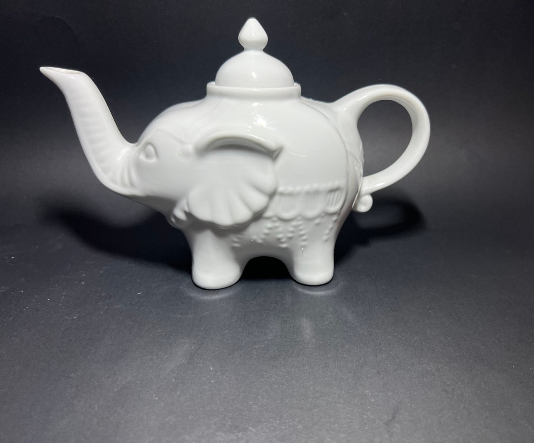 Porcelain Elephant Design Teapot in Super White - Etsy