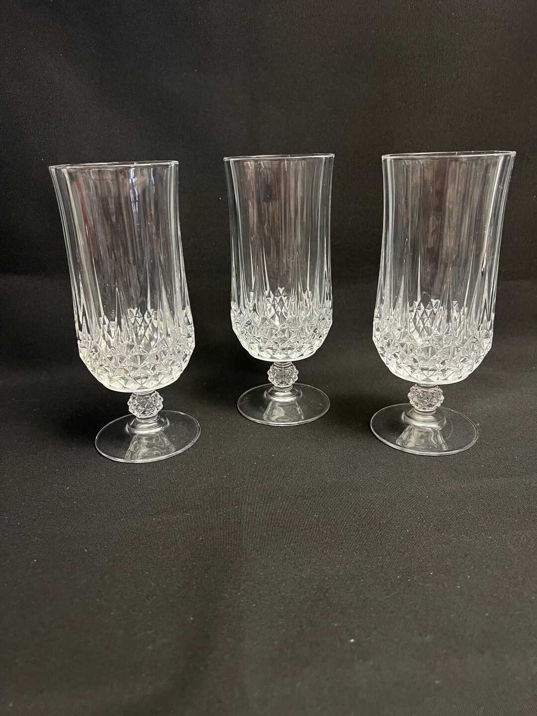 Cristal D'arques Longchamp Footed Ice Tea Glasses Set of 3 - Etsy