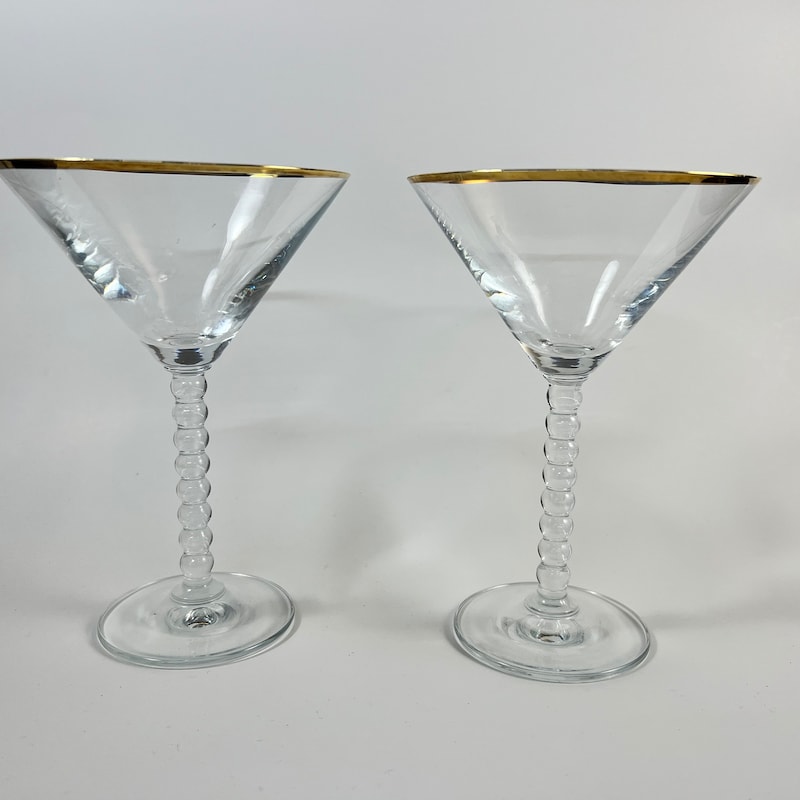 Gold Rimmed Cocktail Glasses - Etsy