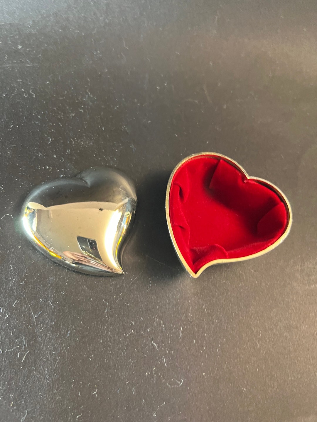 Heart Shape Jewelry Box With Red Velvet Lining - Etsy