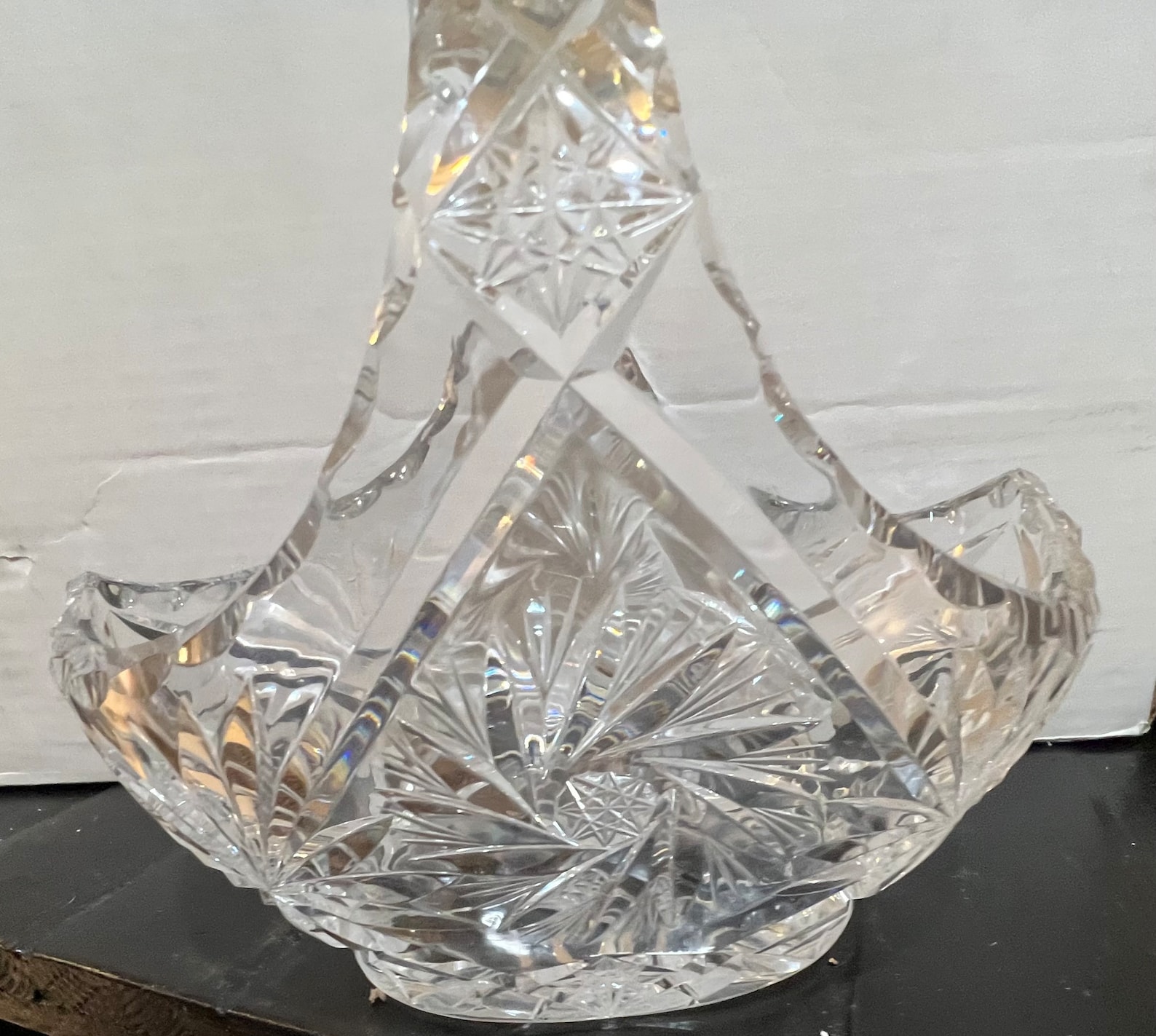 Bohemian Hand Cut Crystal Basket - Etsy