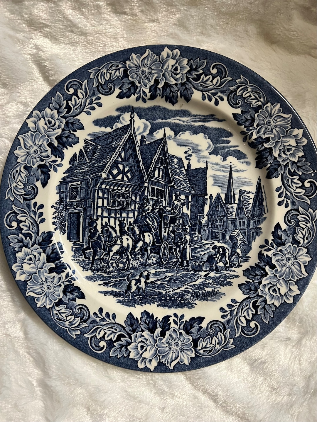 Ironstone Colonial Scenes Plate - Etsy