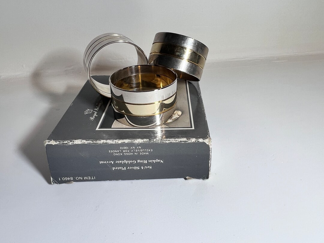 Regal Silver 2 Tone Napkin Rings Set of 4 - Etsy