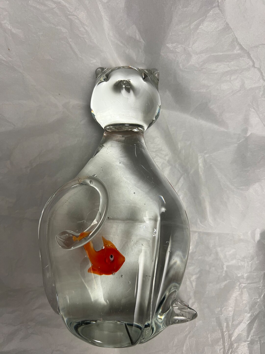 Murano Glass Cat With Gold Fish in Its Belly - Etsy