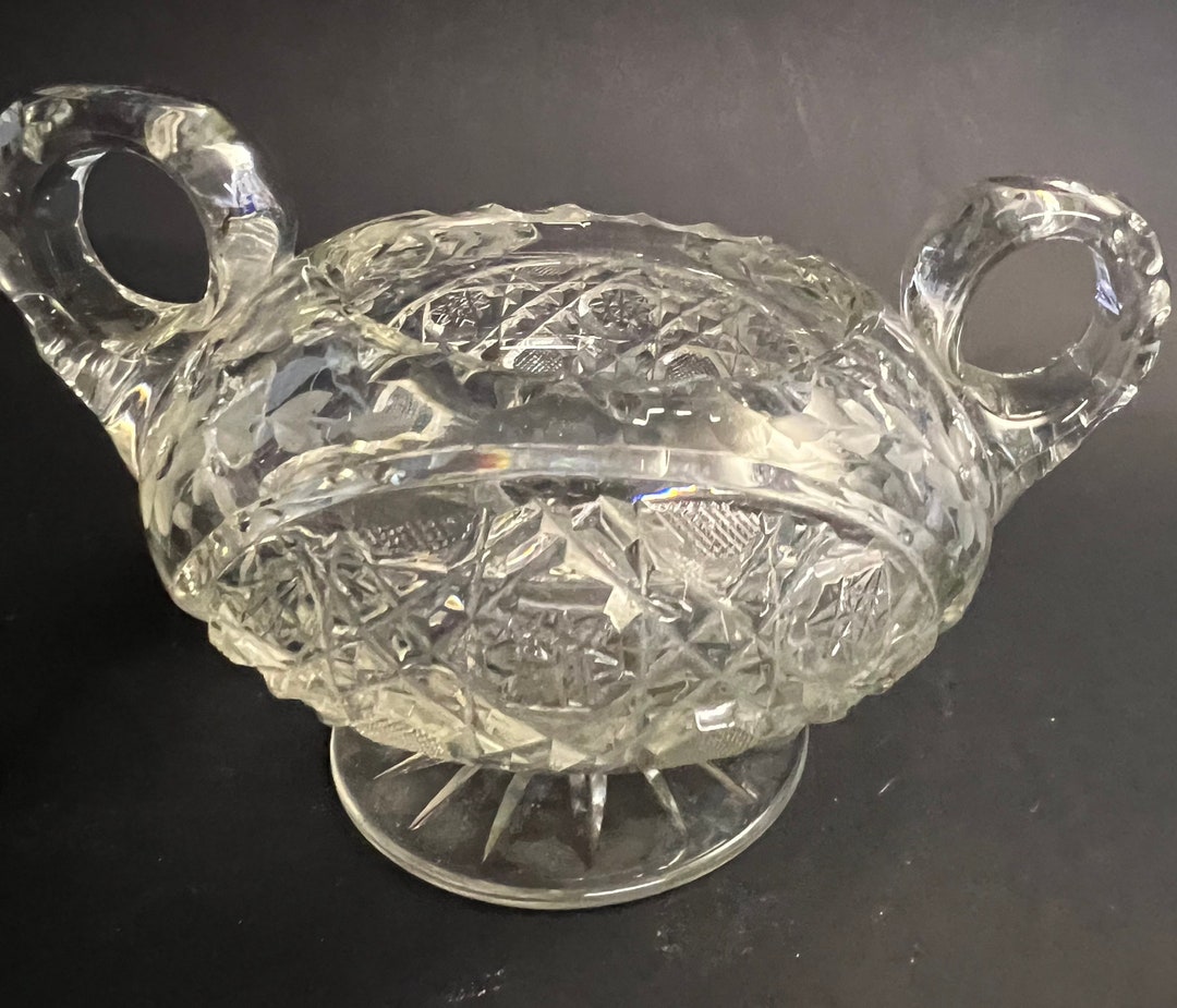Lead Cut Crystal Sugar Bowl - Etsy
