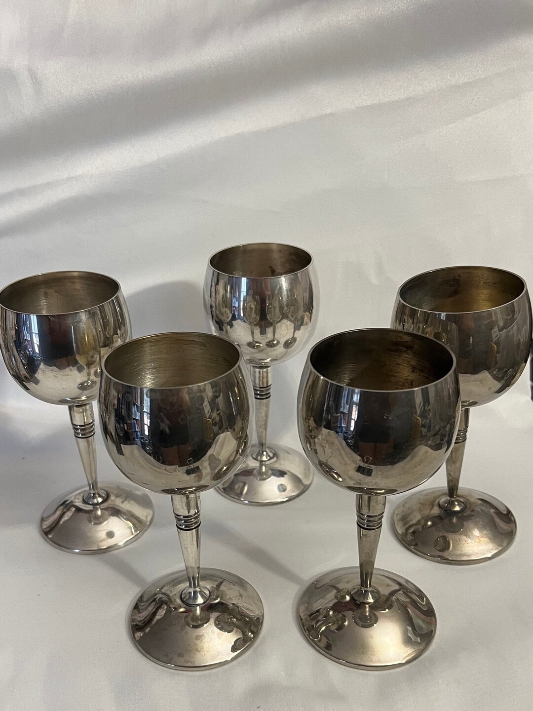 Silver Plated Italian Goblets Set of 5 - Etsy