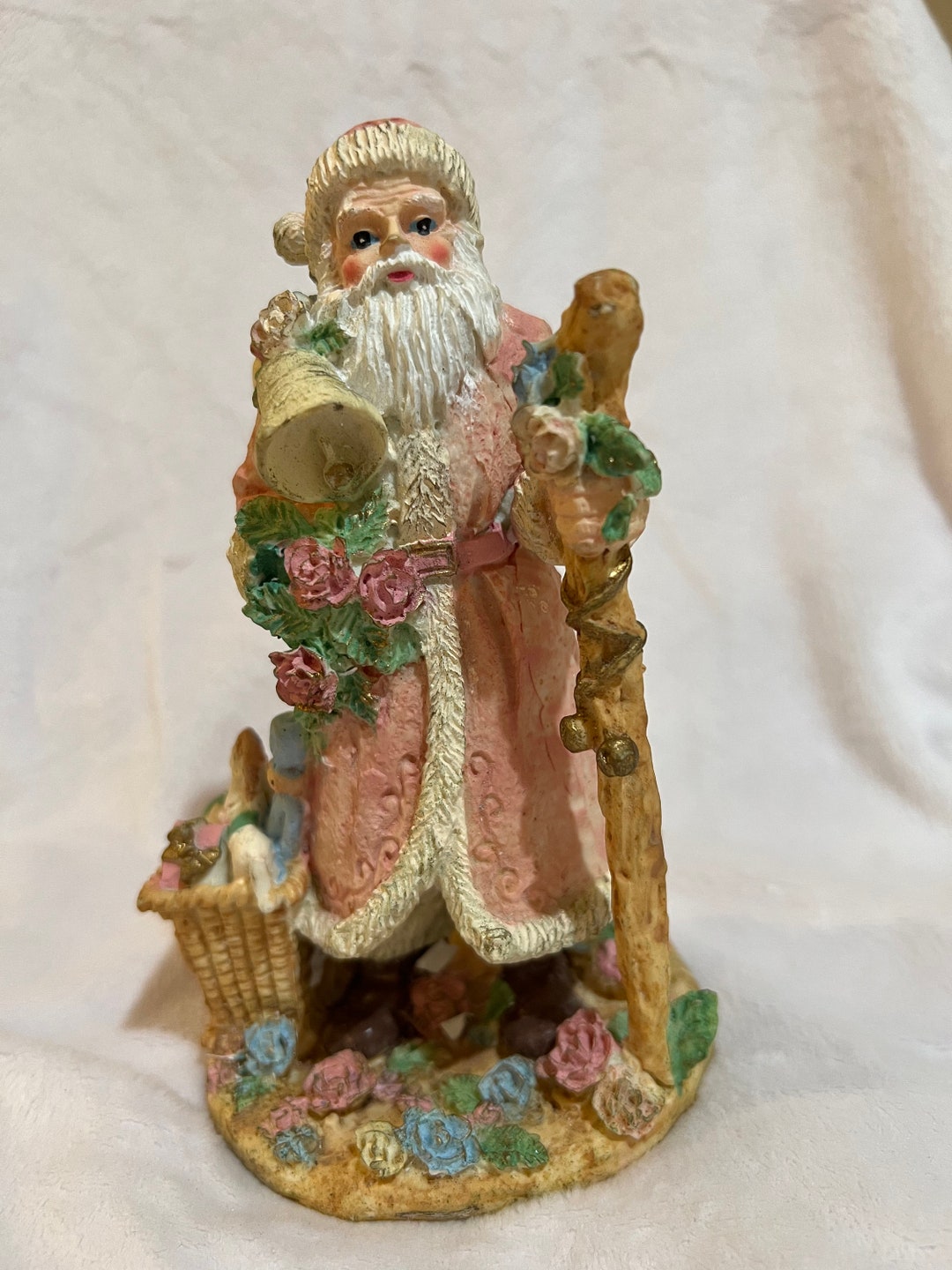 Pink Santa Figurine - Etsy