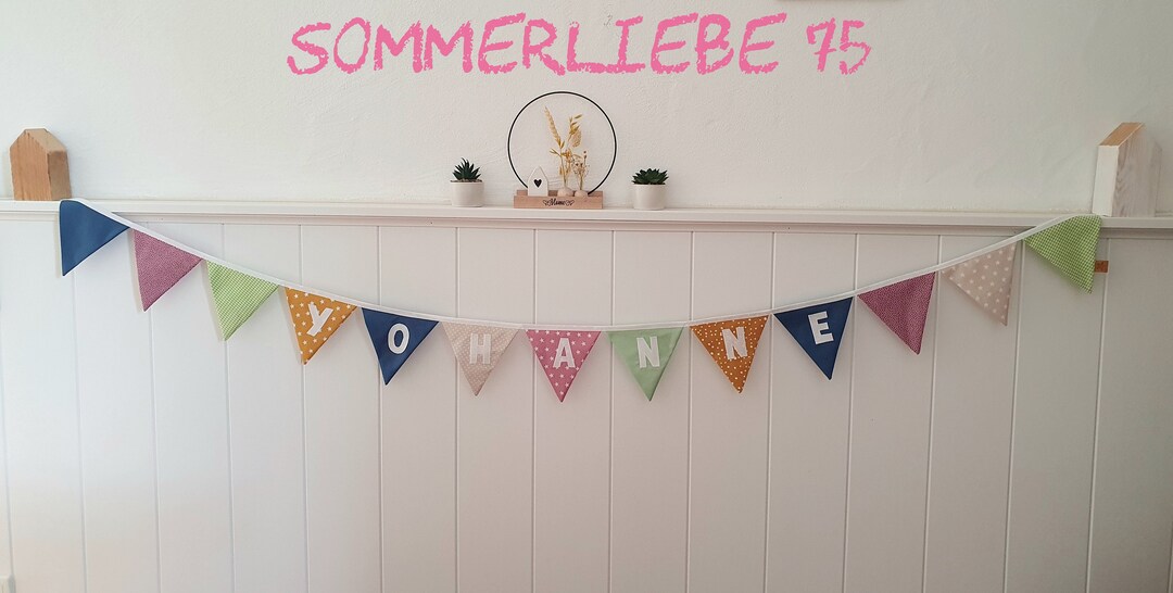 Cadena de banderines con nombre en mezcla de colores - Etsy España