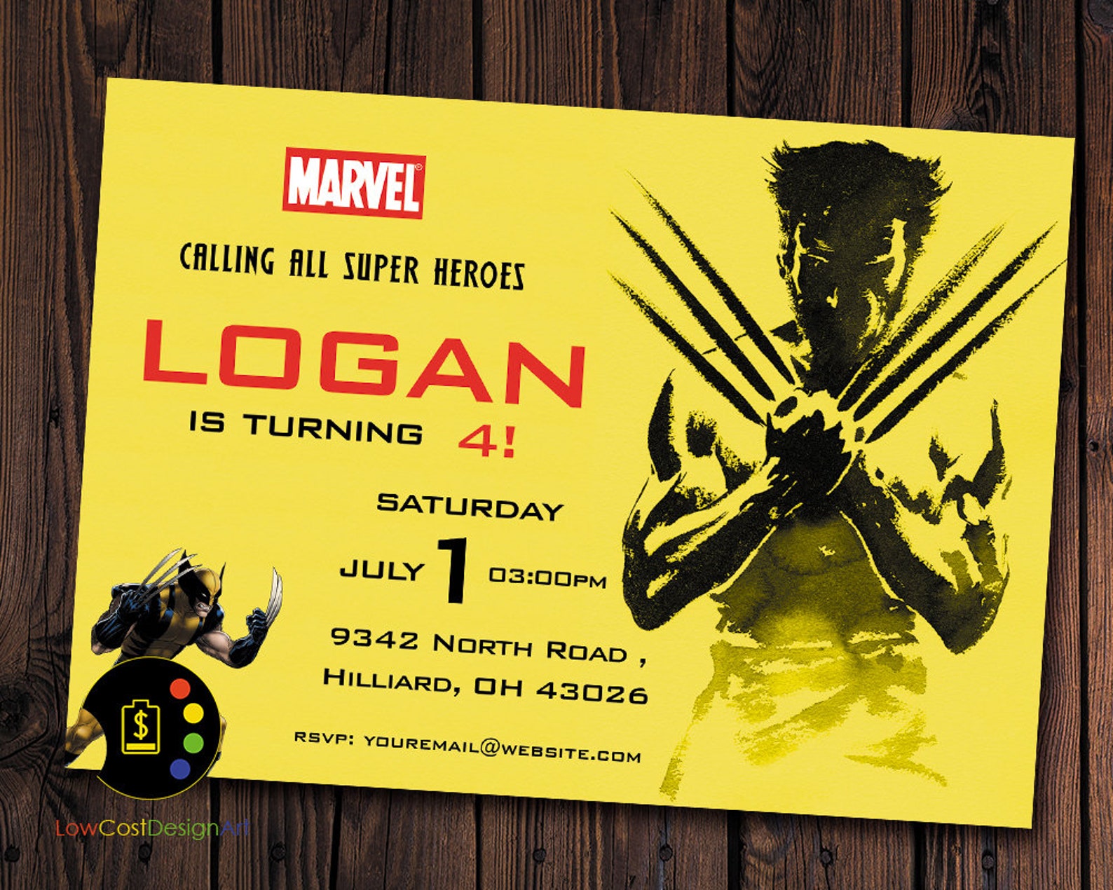 Wolverine Invitation Wolverine Birthday Invitation Wolverine | Etsy