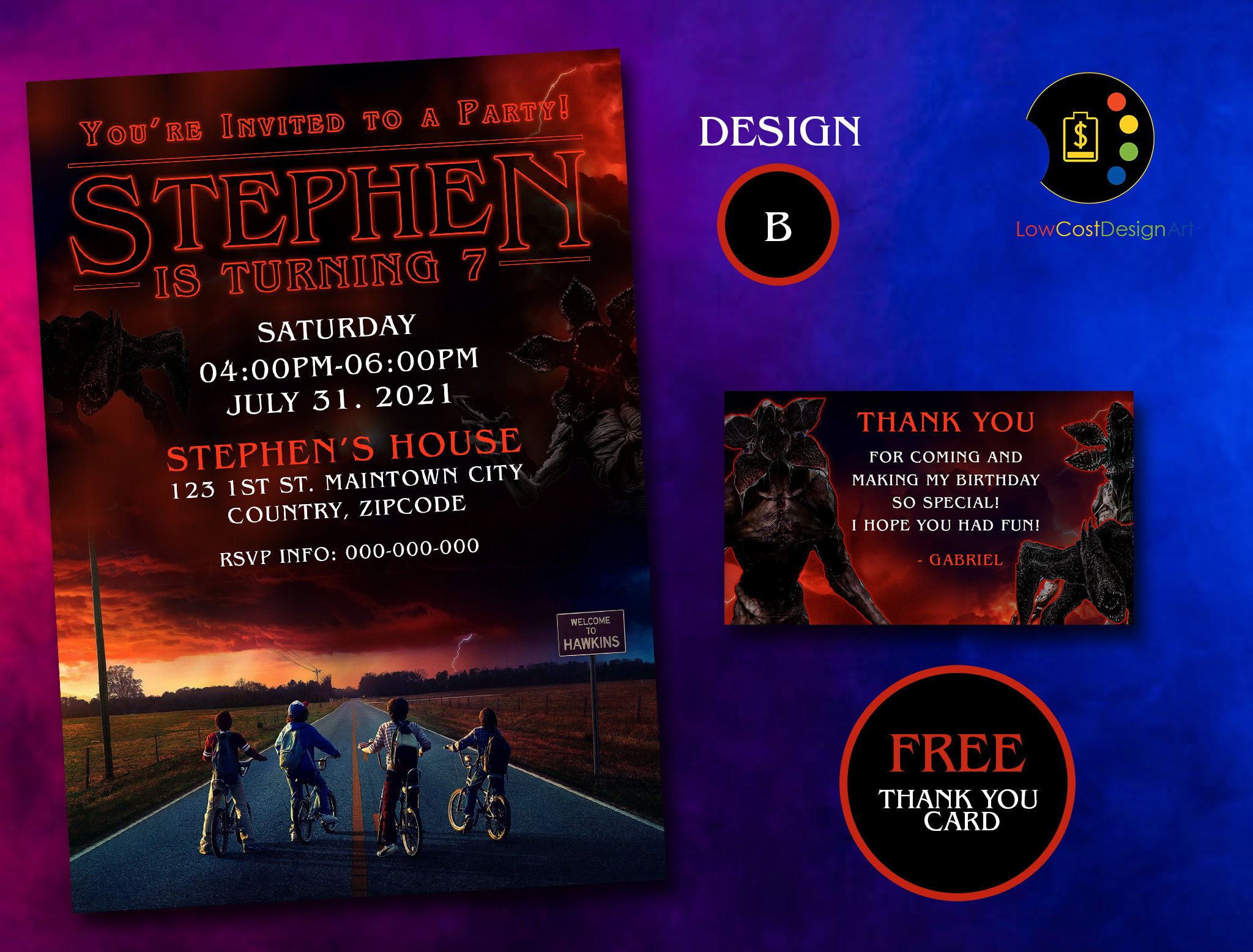 Invitación de cumpleaños de Stranger Things Invitación de | Etsy