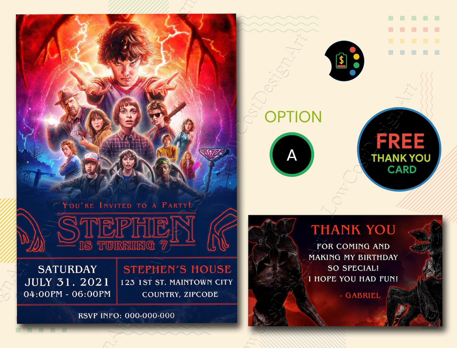 Stranger Things Birthday Invitation Stranger Things - Etsy UK