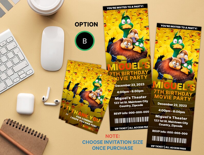 MIGRATION Birthday Invitation, MIGRATION Movie Ticket, MIGRATION ...
