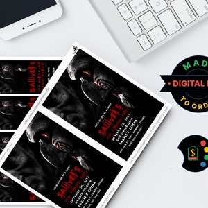 SAW X Birthday Invitation, SAW X Movie Ticket, Jigsaw Invitation ...