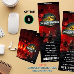 Jurassic World Rebirth Birthday Invitation, Jurassic World Rebirth Movie Ticket, Jurassic World ...