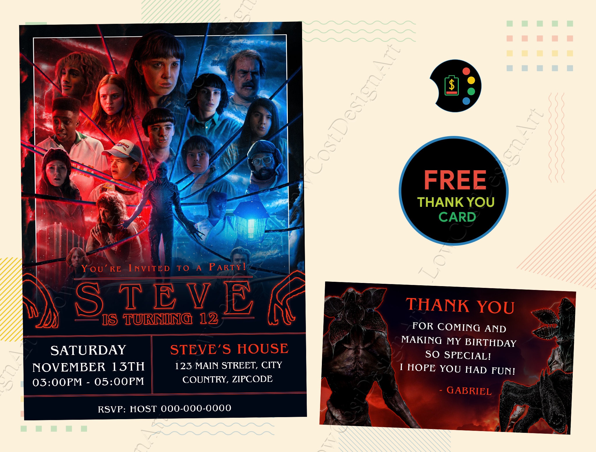 Stranger Things Birthday Invitation Stranger Things 4 - Etsy
